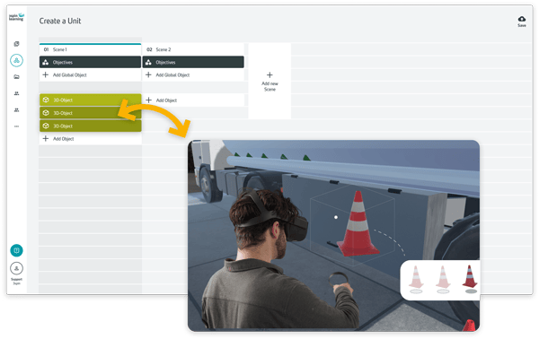 Easily create your own immersive trainings without code | 3spin Learning